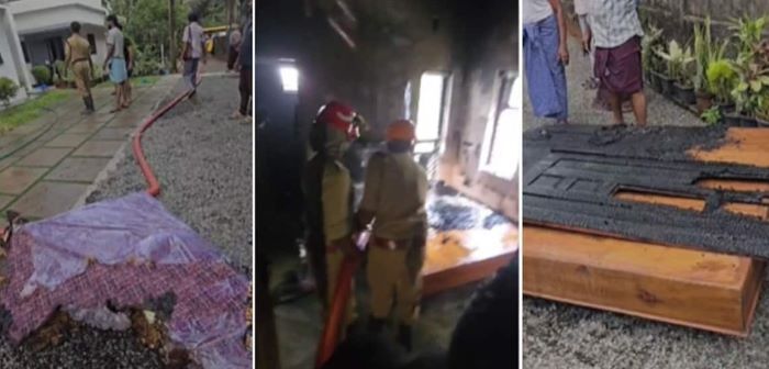 ചാർജ് ചെയ്യാൻ വെച്ച ടോർച്ച് പൊട്ടിത്തെറിച്ചു; കിടപ്പുമുറിയിലെ ...